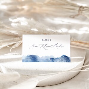 YLENIA Beach Theme Place Card Template, Beach Wedding Place Cards With ...