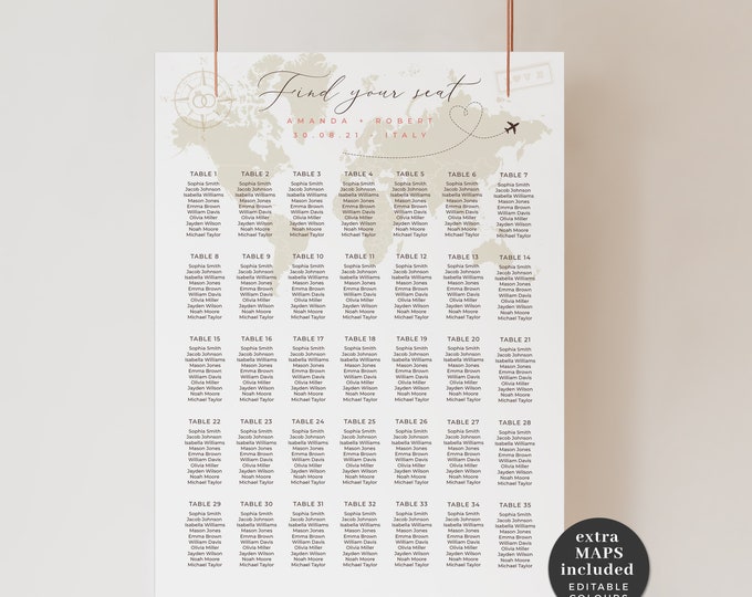 Travel Theme Seating Chart Where in the World Are You Sitting Wedding ...
