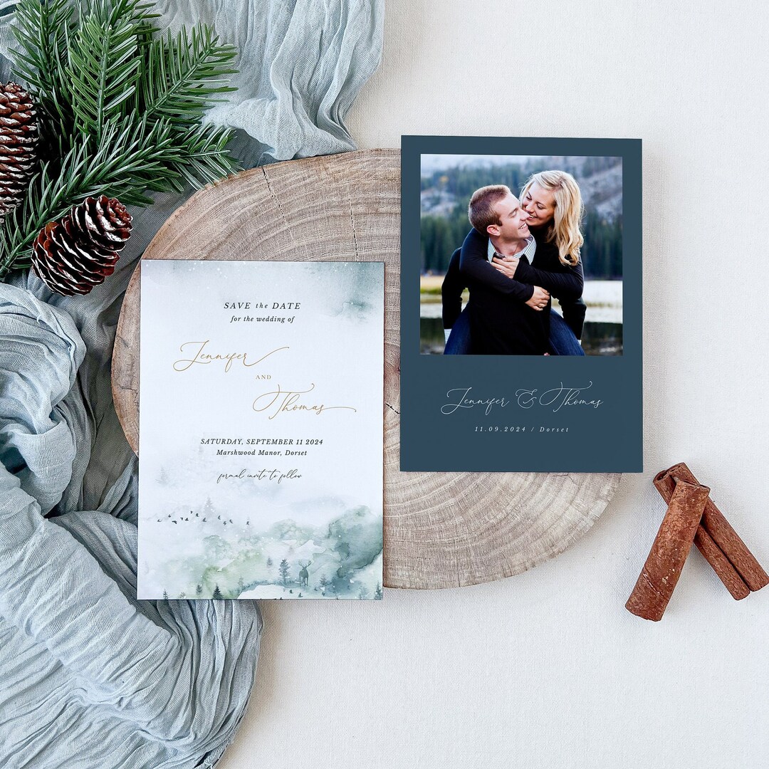 ARNA Winter Save the Date Template Printable, Mountain Save the Date ...