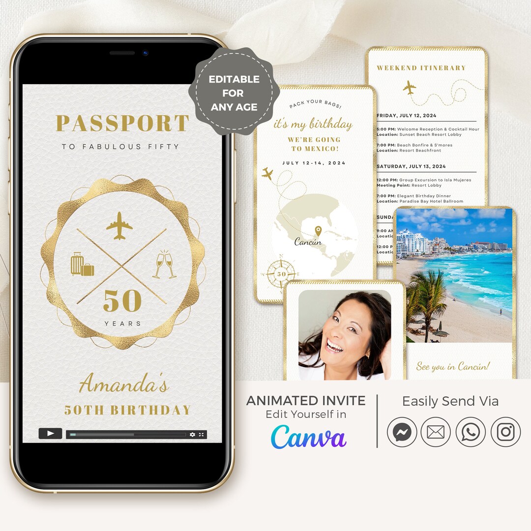 Passport Birthday Invitation Template, Boarding Pass Birthday ...