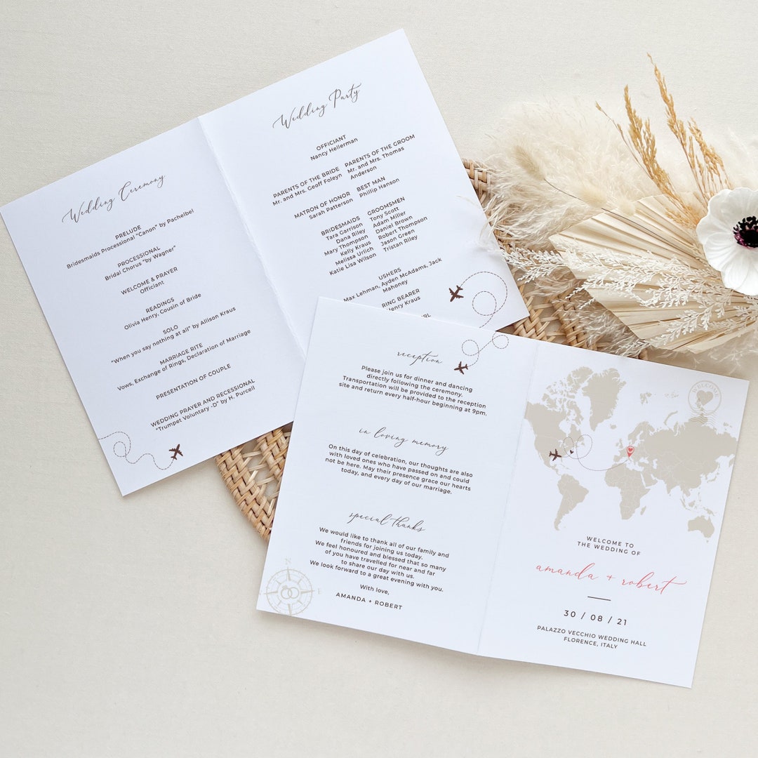 Sofia | Destination Wedding Program Template, Programs for Wedding ...