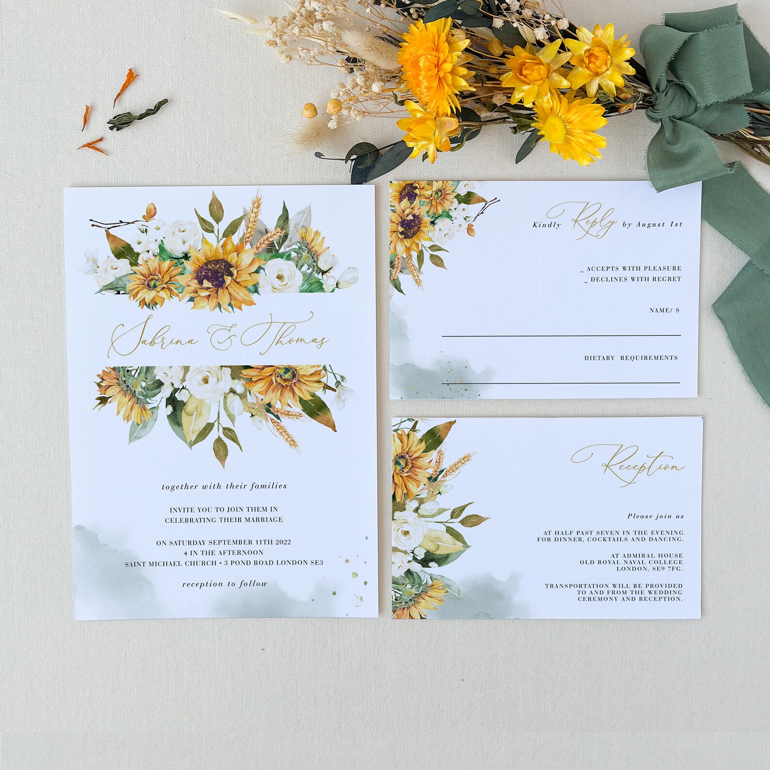 Sunflowers Wedding Invitation Template Rustic Wedding - Etsy