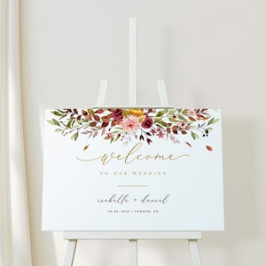 AMBRA Fall Wedding Signs Template, Welcome Wedding Sign Template ...