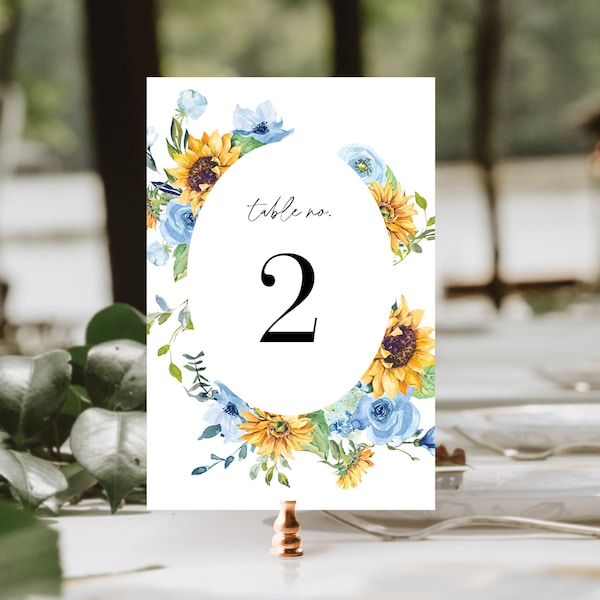 Sunflower Table Numbers - Etsy