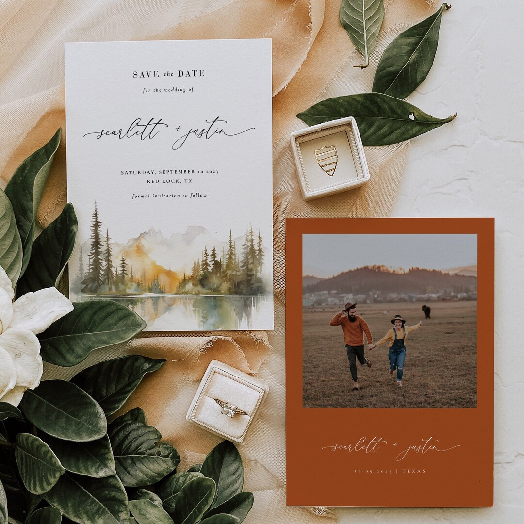 ARNA Forest Save the Date Printable, Rustic Save the Date Template ...