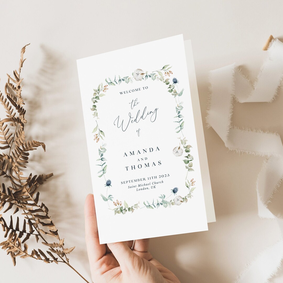 BIANCA Winter Wedding Program Template Download, Printable Wedding ...