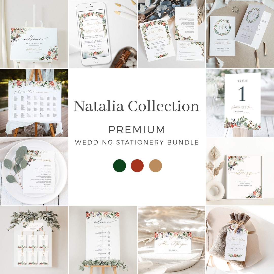 Natalia | Christmas Wedding Signs Bundle, Christmas Wedding Bundle ...