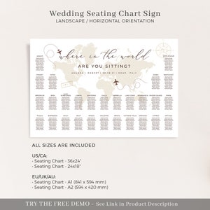Where in the World Are You Sitting, Travel Theme Seating Chart Wedding ...