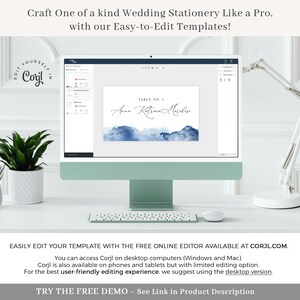 YLENIA Beach Theme Place Card Template, Beach Wedding Place Cards With ...