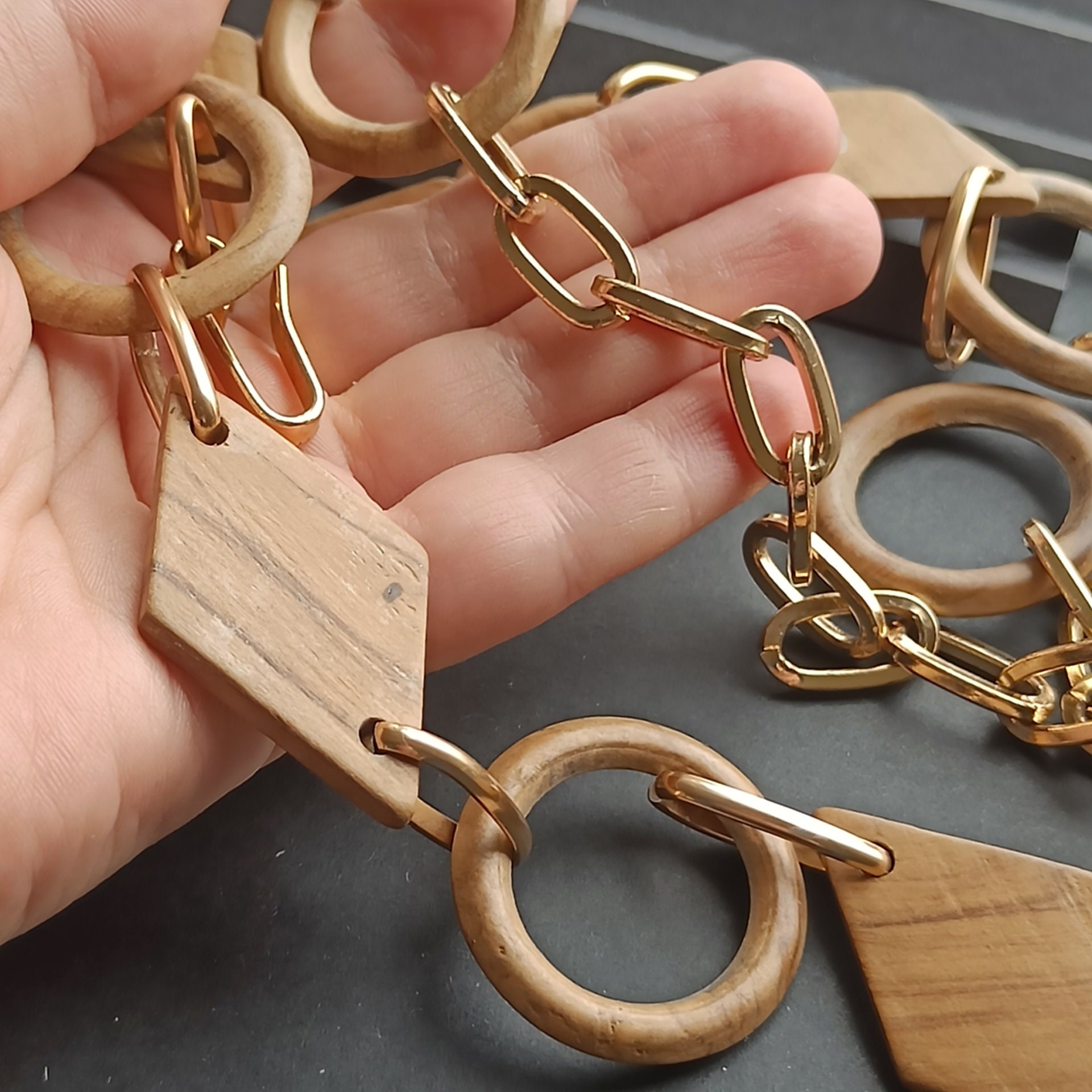 Wood Link Belt. Wood and Gold Chain Belt. RETRO CHAIN BELT. - Etsy