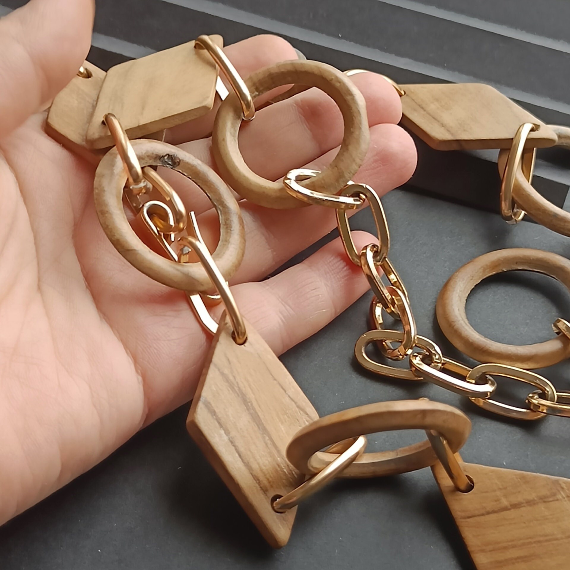 Wood Link Belt. Wood and Gold Chain Belt. RETRO CHAIN BELT. - Etsy