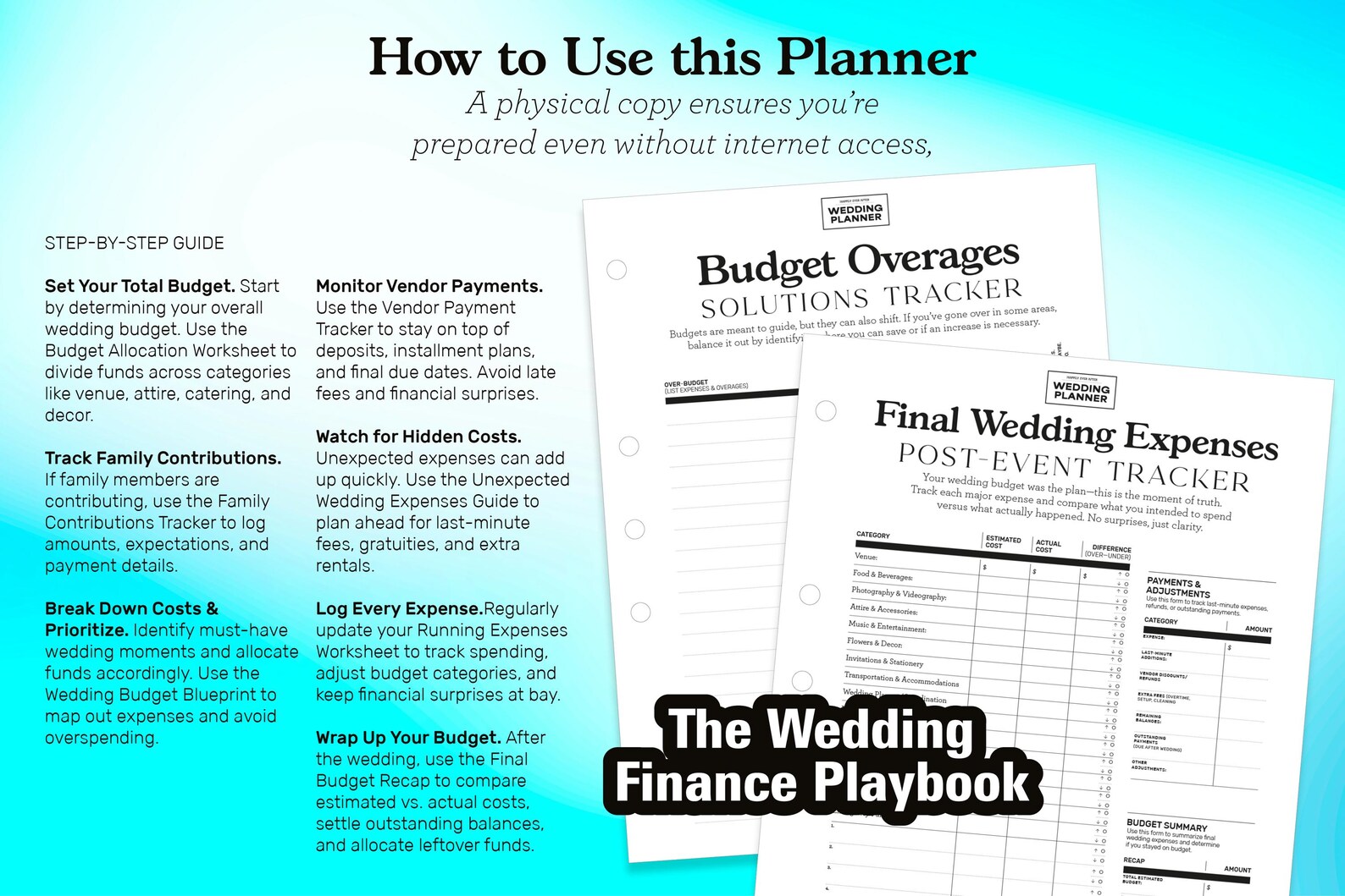 Printable Wedding Budget Tracker PDF | Complete Wedding Expense Tracker ...