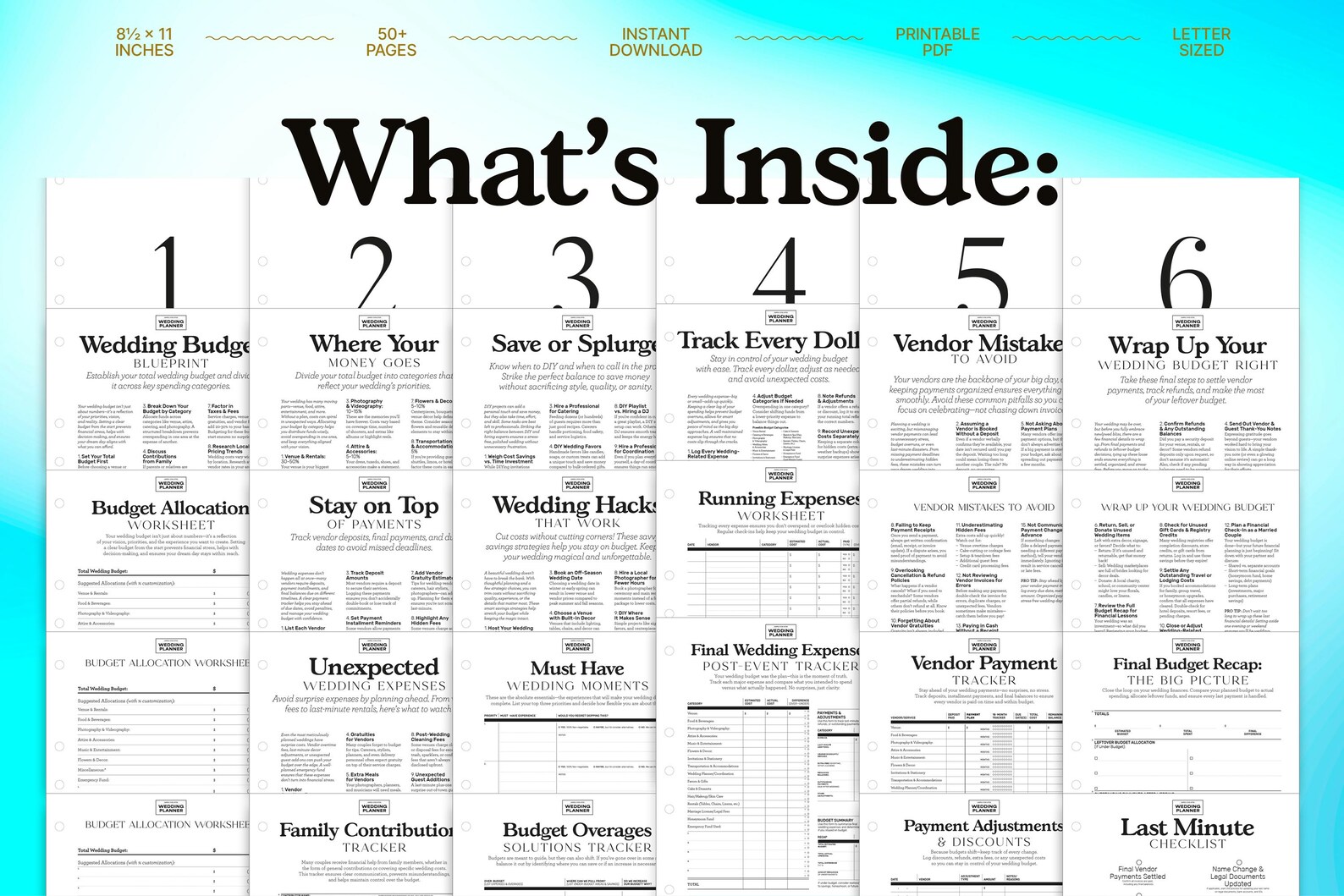 Printable Wedding Budget Tracker PDF | Complete Wedding Expense Tracker ...