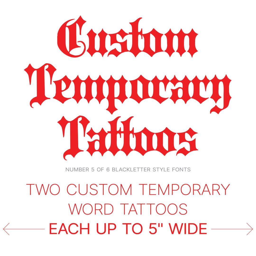 Bold Custom Temporary Tattoo Create Your Own Text Design for Birthdays ...