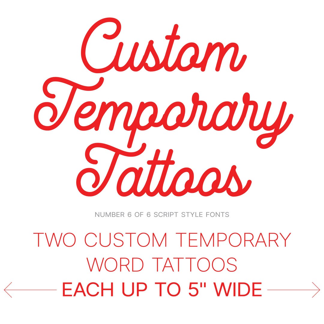 Cursive Script Temporary Tattoo Create Your Own Quote Design for ...