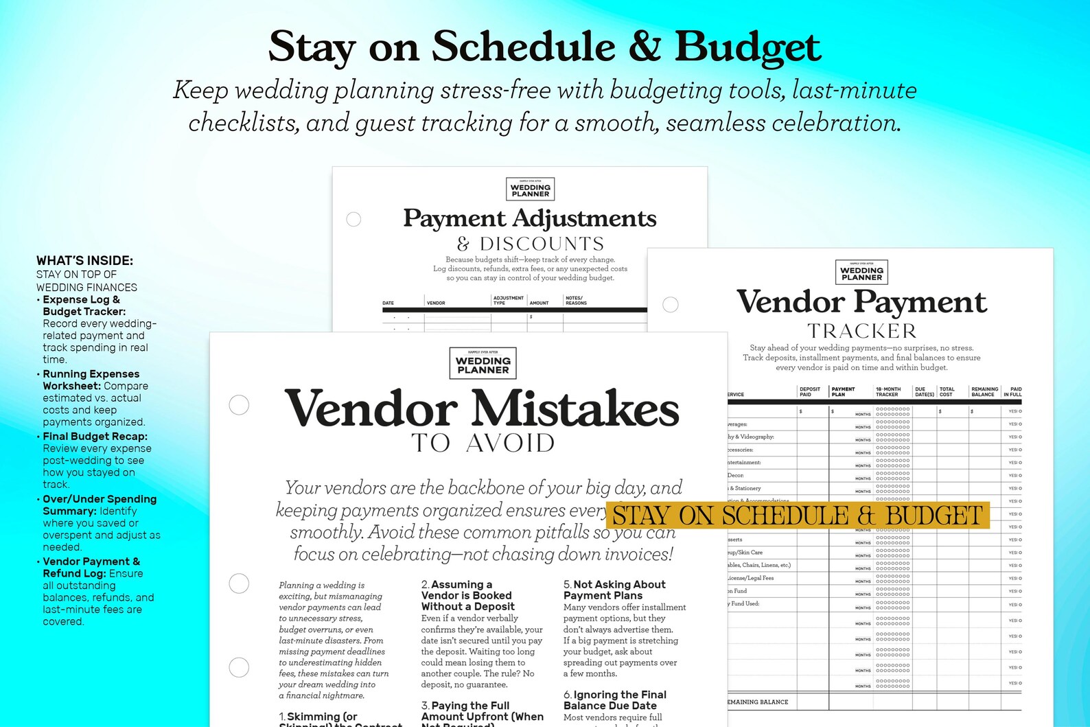 Printable Wedding Budget Tracker PDF | Complete Wedding Expense Tracker ...