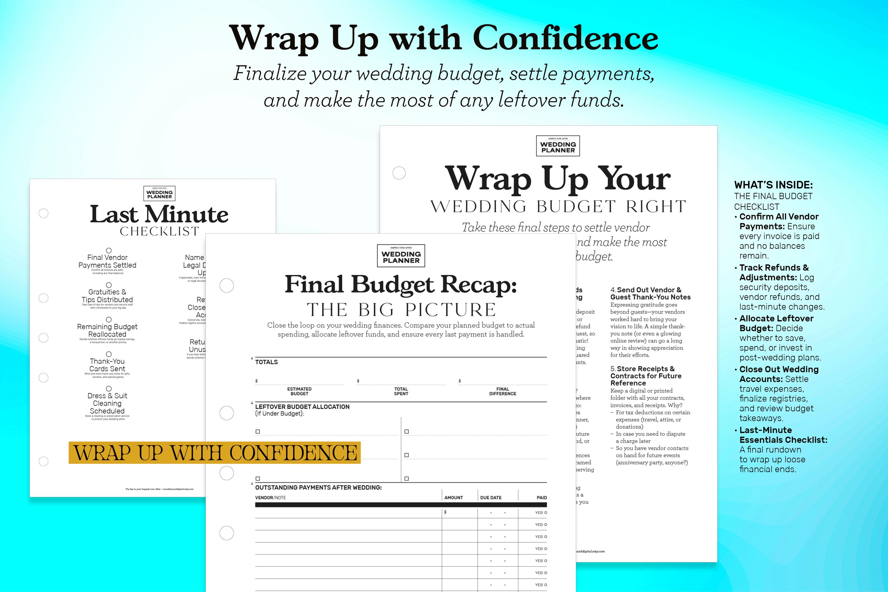 Printable Wedding Budget Tracker PDF | Complete Wedding Expense Tracker ...