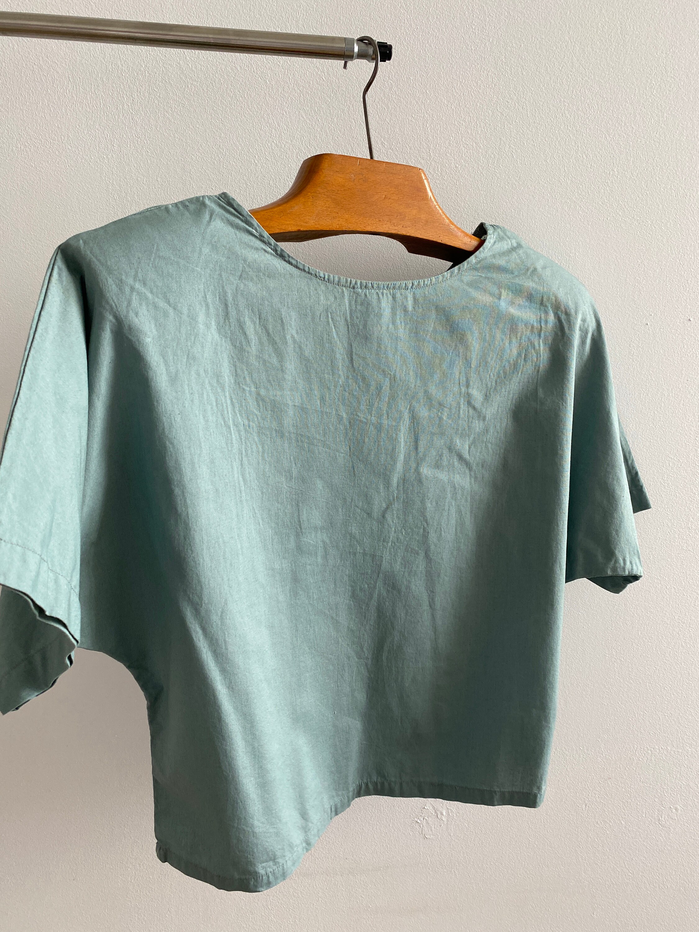 Vintage Grey Embroidered Crop Top for Women Size M L Cotton Summer Top ...
