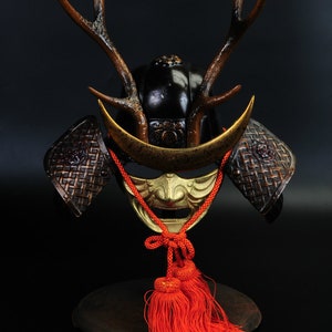 Vintage Japanese Samurai Helmet -shikanosuke Kabuto With a Mask ...