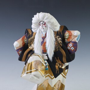 Japanese Vintage Hakata Clay Ceramic Kabuki Doll -white Leo- Tsushima ...