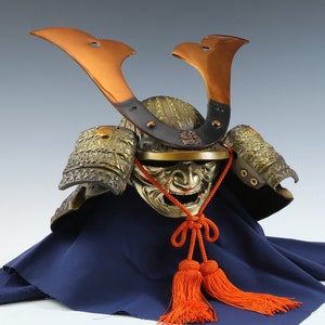 Samurai Helmet -minamoto Zuisho Kabuto With a Mask- Tsushima Signed - Etsy