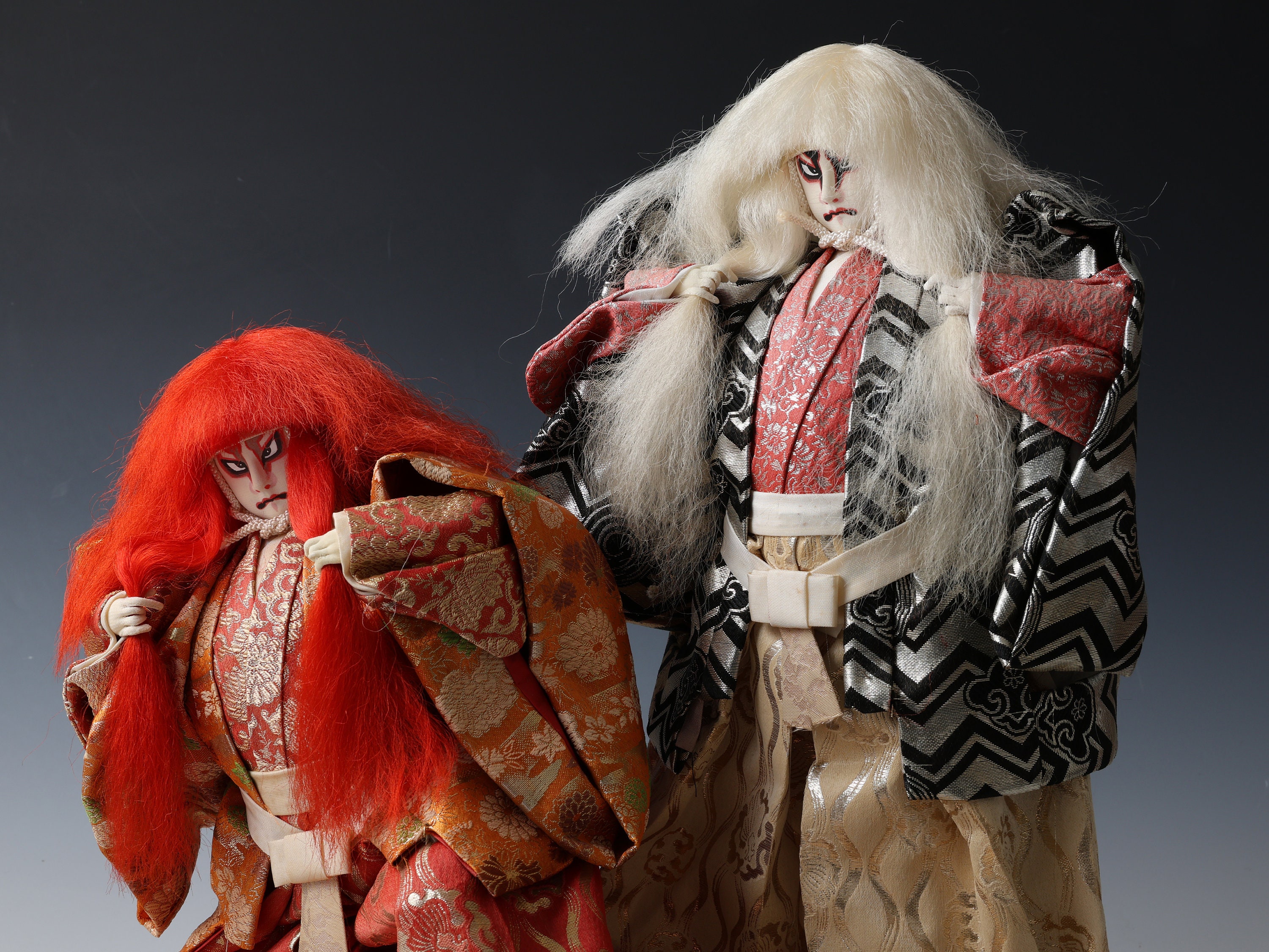 Great Japanese Old Vintage Kabuki Doll -ren Jishi- 2LEOS Kyugetsu ...