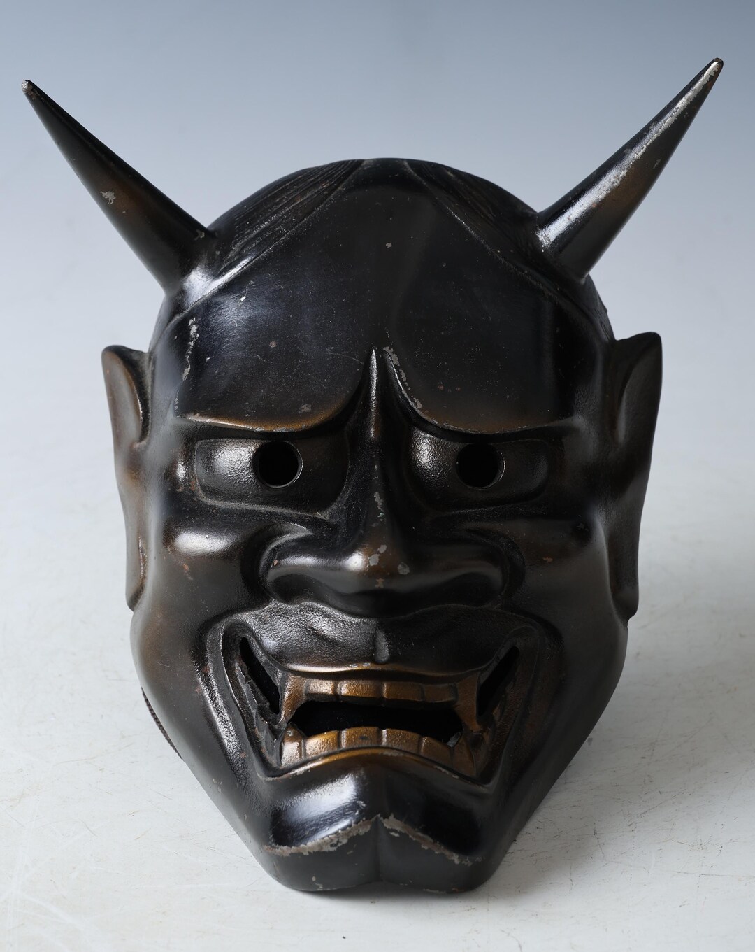 Japanese Old Vintage Iron Noh Mask Hannya 般若 jealousy Woman Tsushima ...