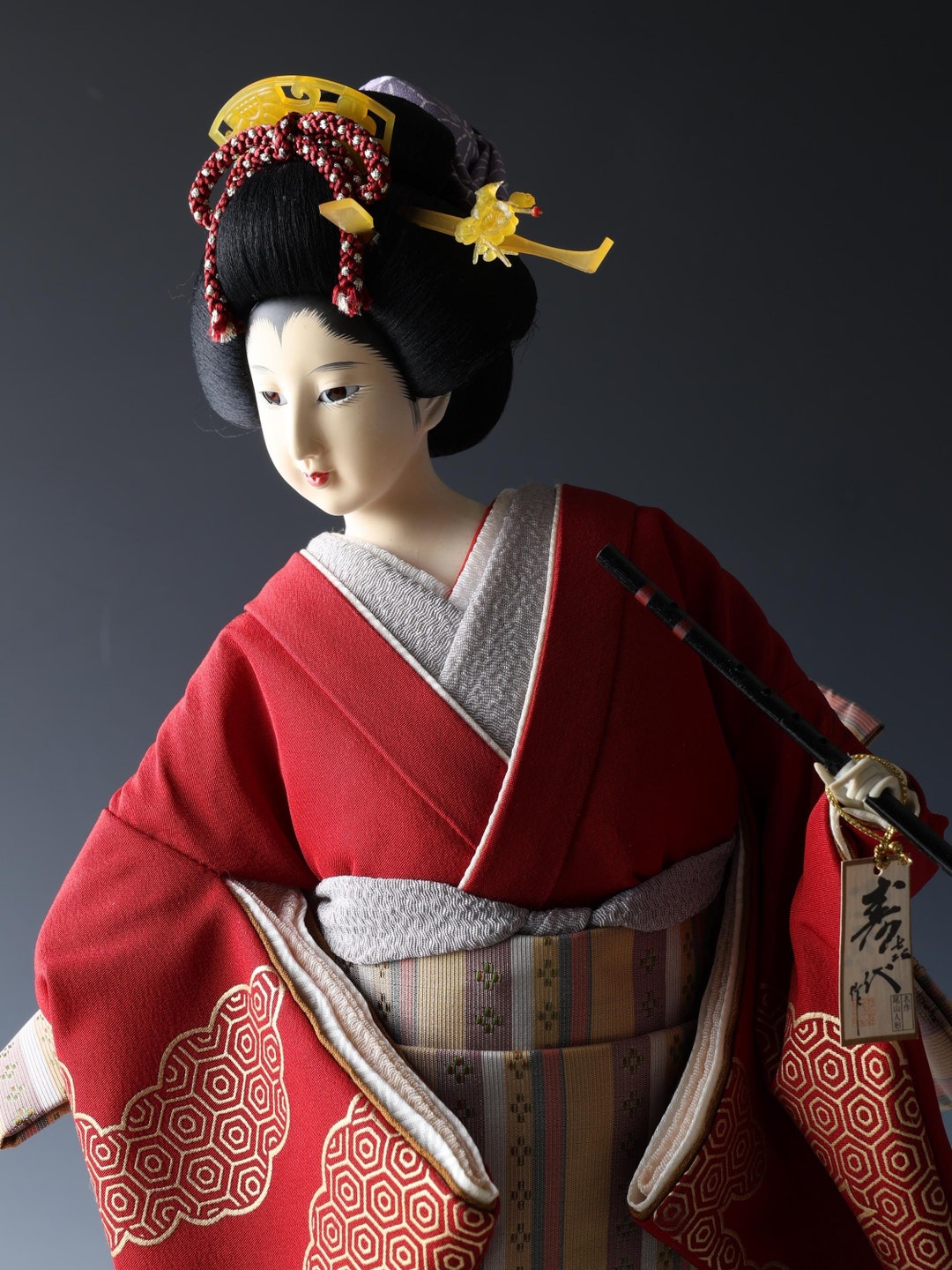 Old Vintage Japanese Sakura Color GEISHA Doll traditional Flute Sukiyo ...