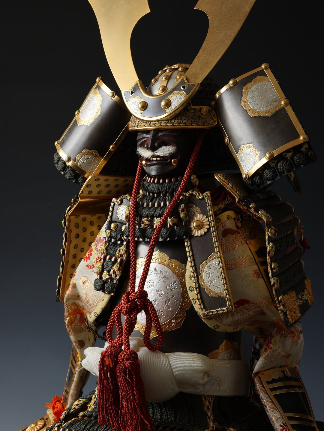Pure Bronze Plate Using Japanese Beautiful Samurai Figure Doll tadayasu ...
