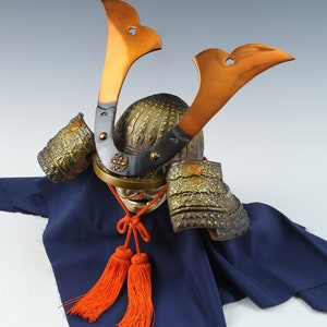 Samurai Helmet -minamoto Zuisho Kabuto With a Mask- Tsushima Signed - Etsy