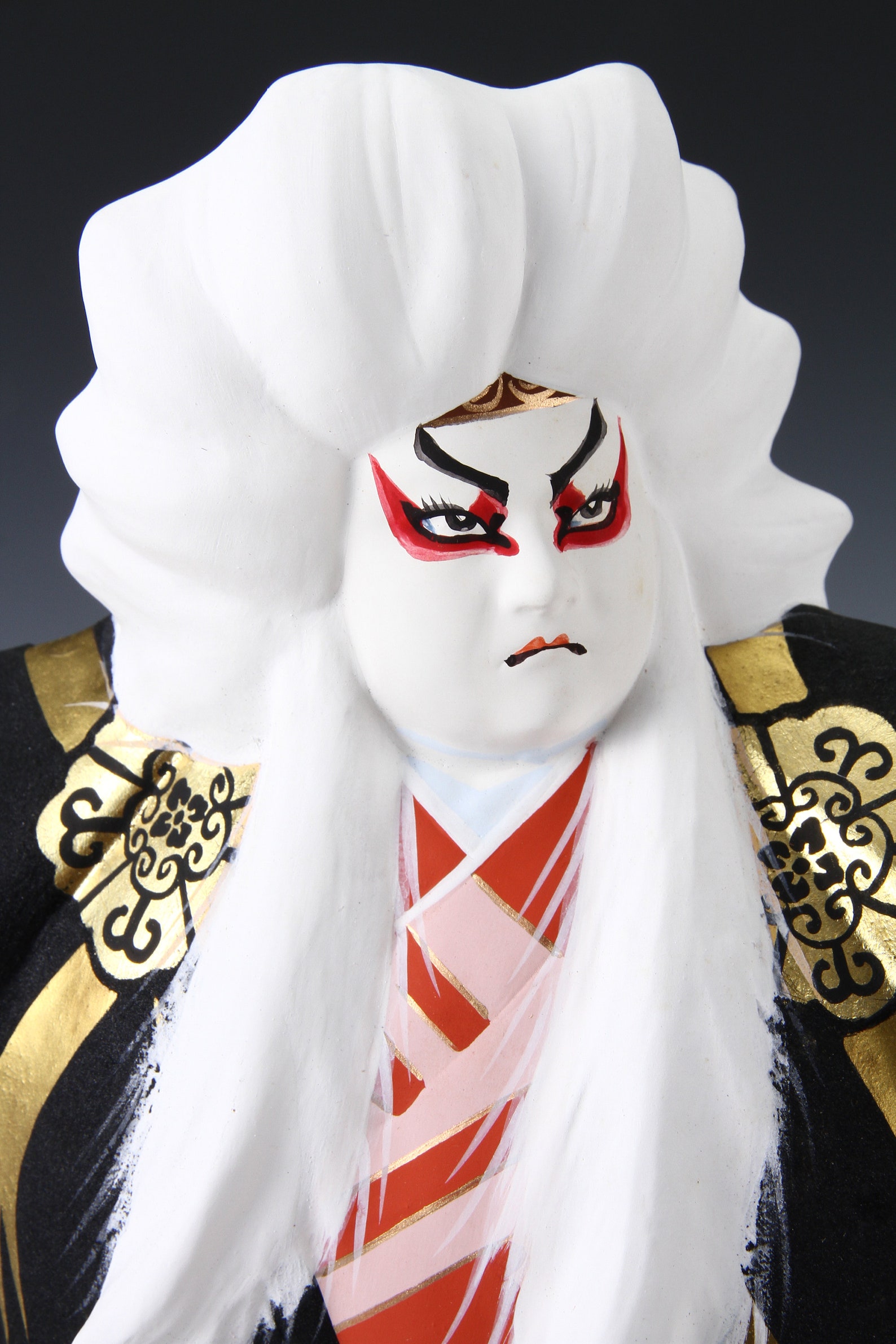 Vintage Japanese Hakata Clay Kabuki Doll -white Leo- - Etsy