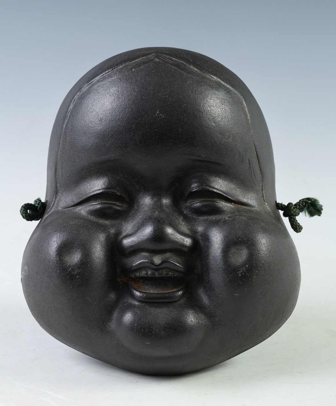 Old Vintage Heavy Iron Noh Mask Ornament Otafuku -not Wall Plaque ...