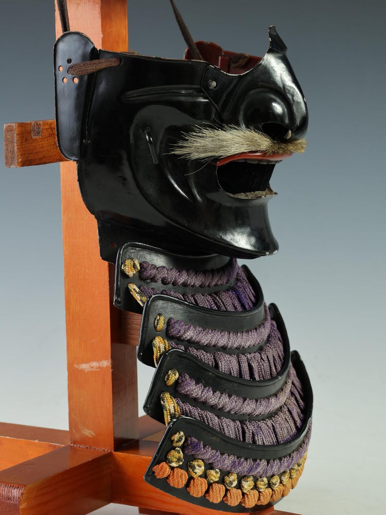 Old Vintage Japanese Samurai Menpo -wearable- 面頬 Tsushima Shogun - Etsy