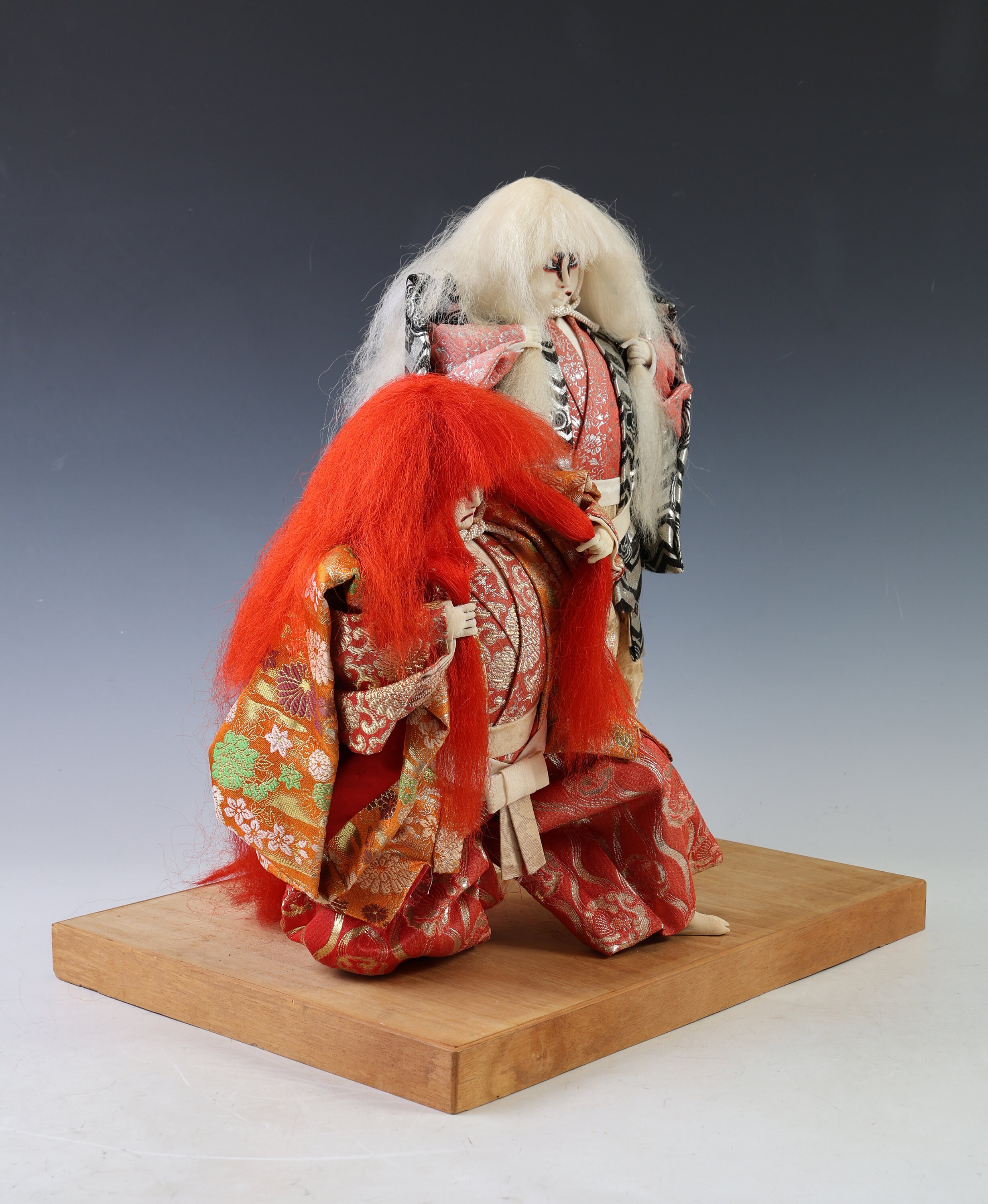 Great Japanese Old Vintage Kabuki Doll -ren Jishi- 2LEOS Kyugetsu ...