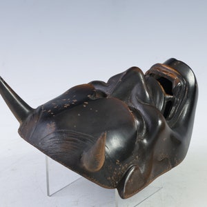 Japanese Old Vintage Iron Noh Mask Hannya 般若 jealousy Woman Tsushima ...