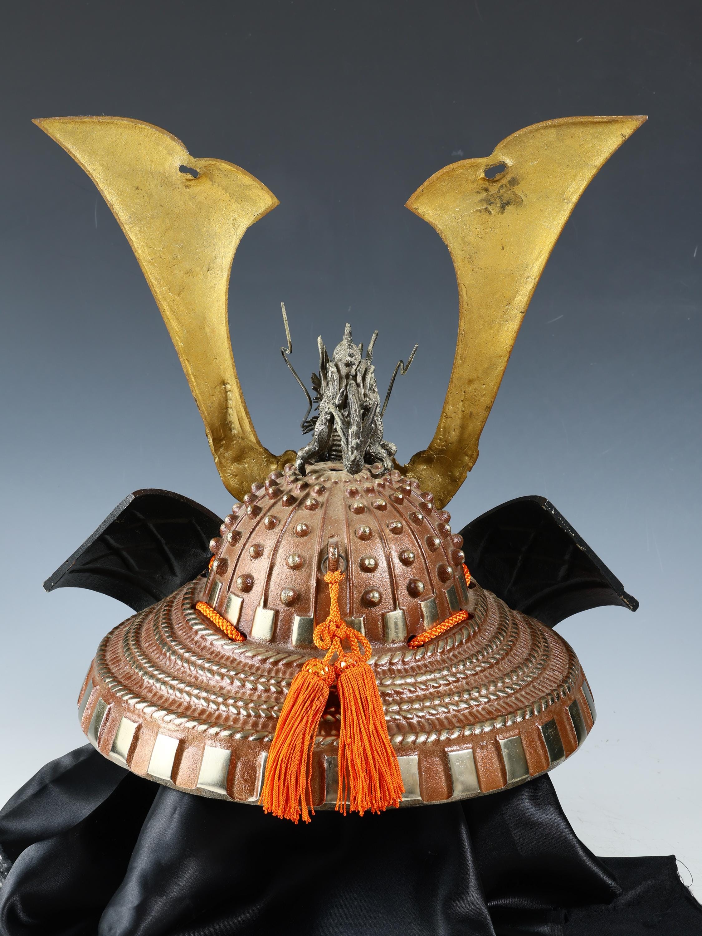 Japanese Old Vintage Samurai Kabuto Helmet -dragon Family Crest Helmet ...