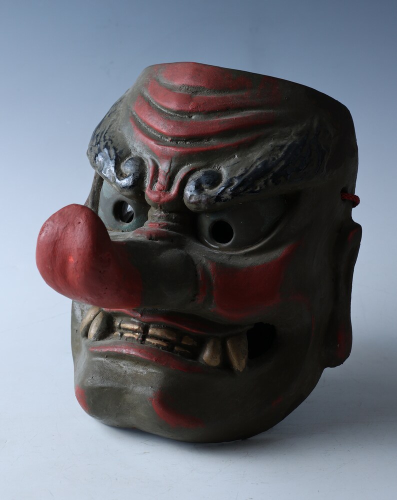 Old Vintage Japanese Paper Clay NOH MASK tengu Braggart Rare - Etsy