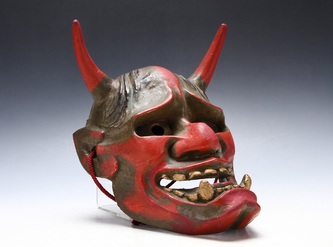 Japanese Noh Mask Hannya Paper Clay Nice Product Tsushima - Etsy
