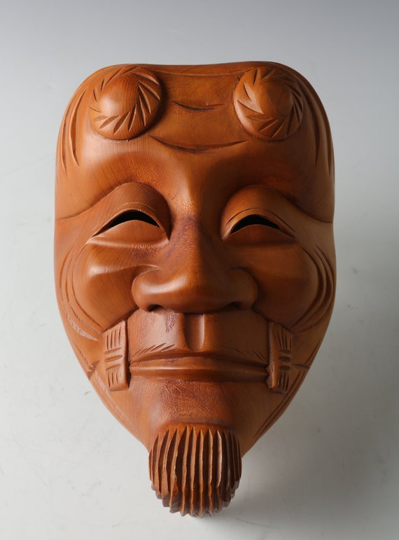 Sculpture Japanese Noh Mask Okina Art & Collectibles etna.com.pe