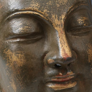 Old Vintage Large Size Paper Clay Buddhism Mask -buddha- Early Showa ...