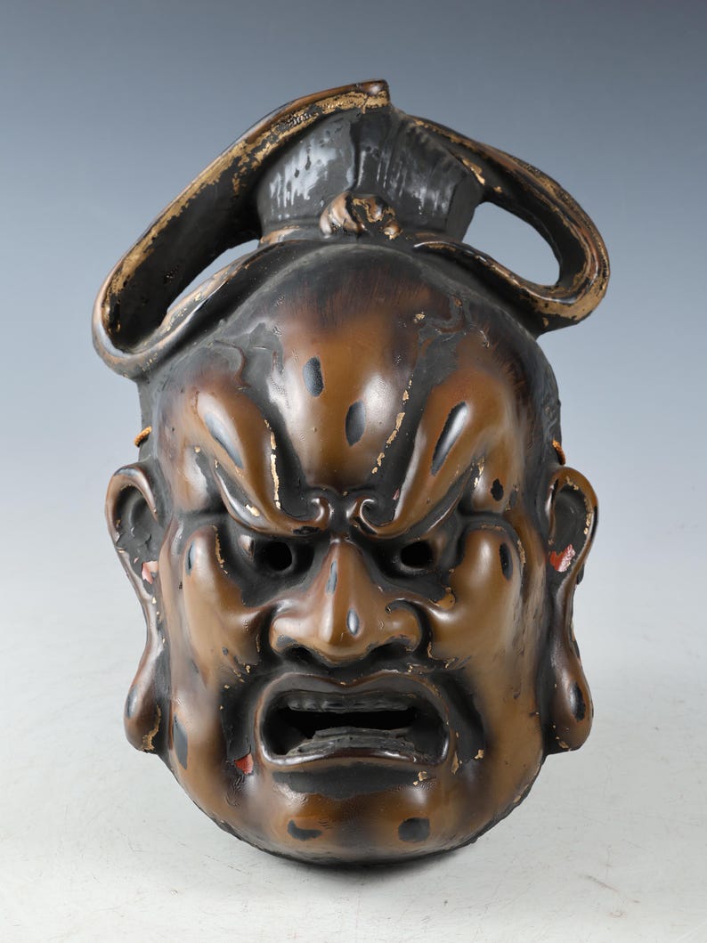 Vintage Plaster Todaiji Temple Buddhism Mask Plaque -nio- Showa Product ...