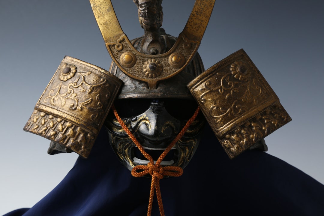 Old Vintage Japanese Samurai Helmet middle Size With a Mask Tsushima - Etsy