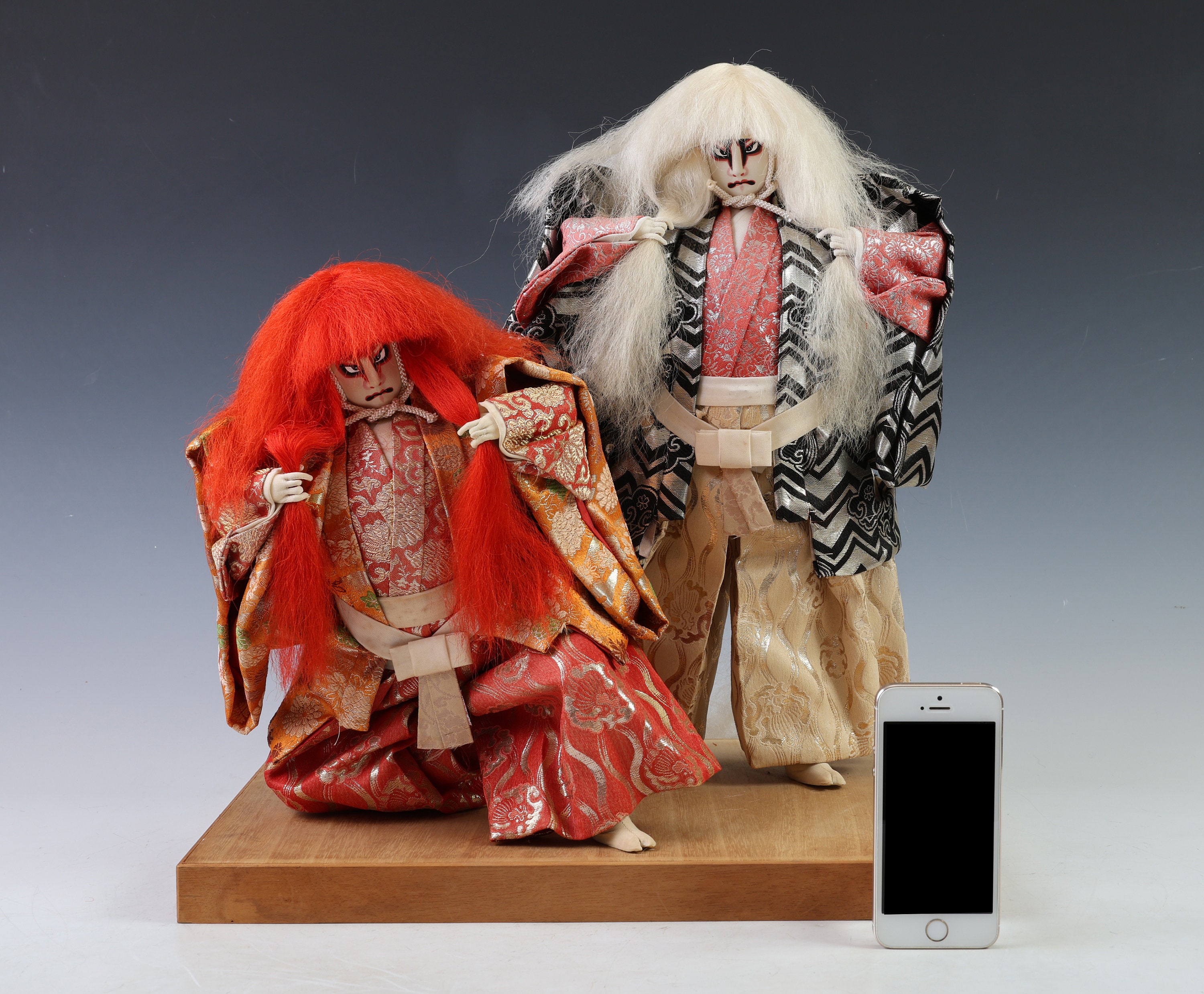 Great Japanese Old Vintage Kabuki Doll -ren Jishi- 2LEOS Kyugetsu ...