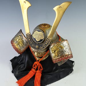 Vintage Japanese Samurai Helmet -dragon Kabuto- Genji Load Yoshiie - Etsy