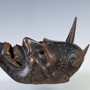 Japanese Old Vintage Iron Noh Mask Hannya 般若 jealousy Woman Tsushima ...