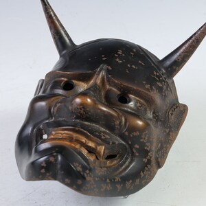Japanese Old Vintage Iron Noh Mask Hannya 般若 jealousy Woman Tsushima ...