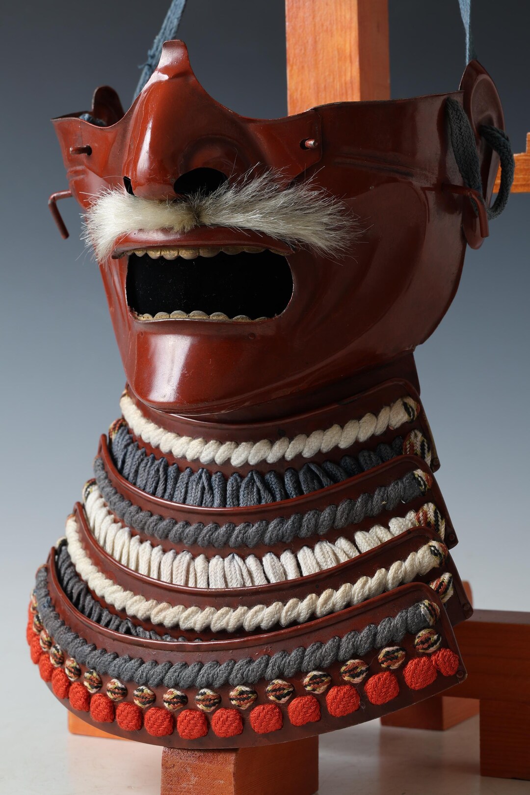 Vintage Japanese Samurai Rare Red Menpo -wearable- Marutake Product ...