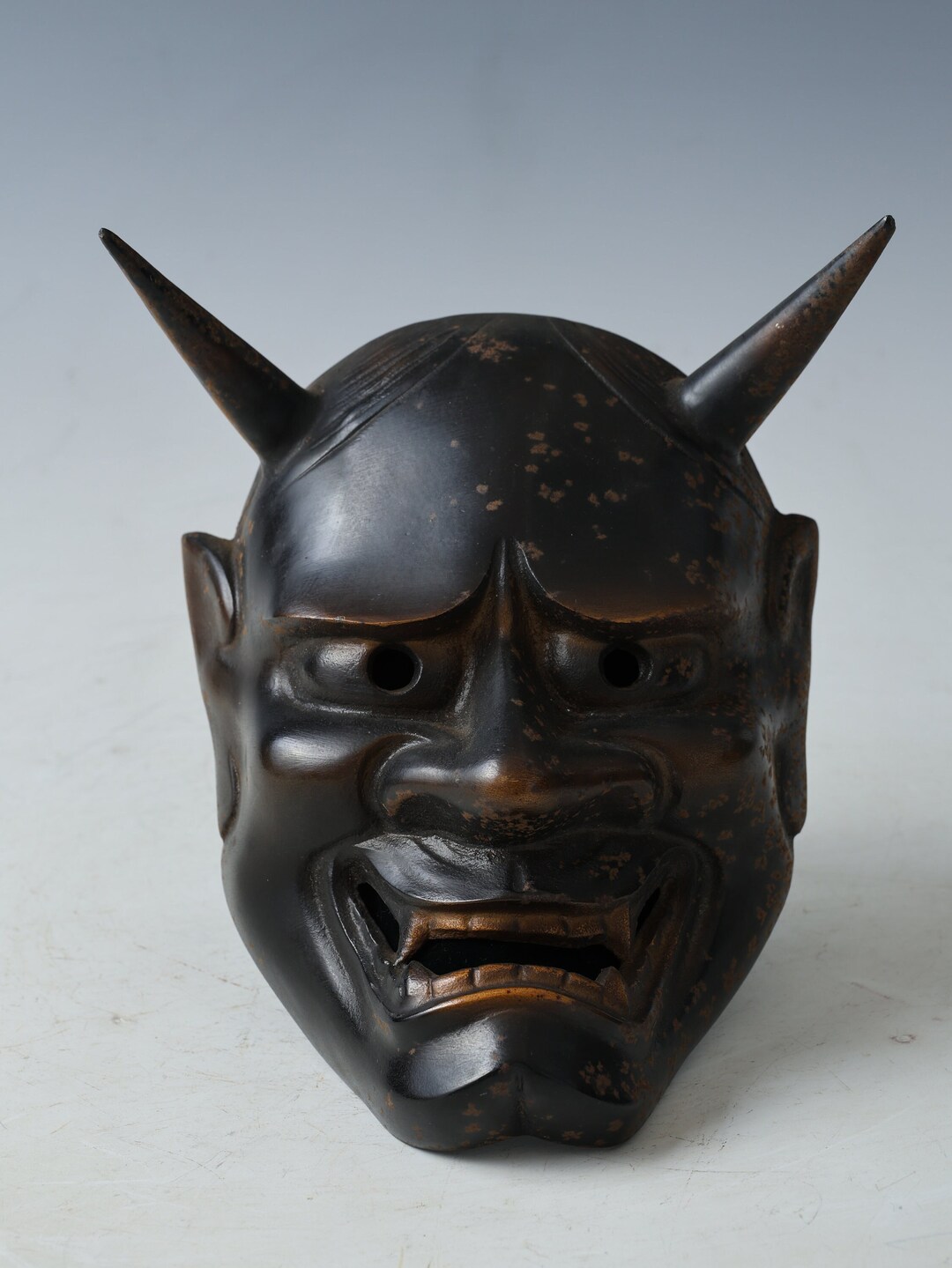 Japanese Old Vintage Iron Noh Mask Hannya 般若 jealousy Woman Tsushima ...