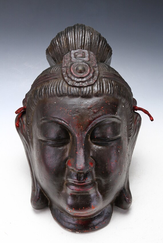 Old Vintage Plaster Buddhism Mask sho Kannon Showa Period | Etsy