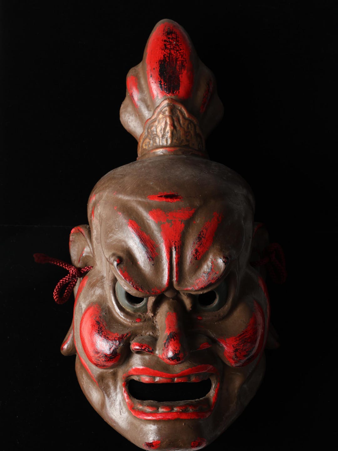 Old Vintage Japanese Paper Clay NOH MASK -nio Guardians- Rare Product ...